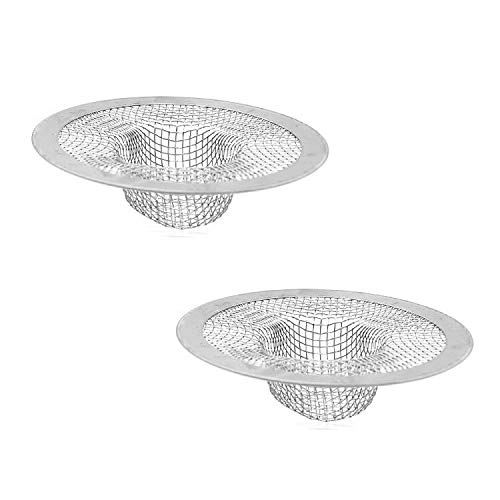 Shower Hair Drain Catcher, Stainless Steel Hair Catcher for Sink Bathroom Tub Drain Hair Catcher by Lechay (2pc)