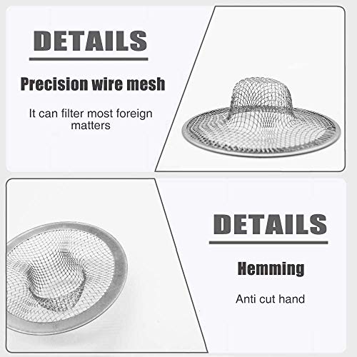 Shower Hair Drain Catcher, Stainless Steel Hair Catcher for Sink Bathroom Tub Drain Hair Catcher by Lechay (2pc)