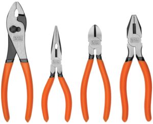 black+decker plier set, 4-piece (bdht84002)