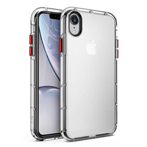 zizo surge series for iphone xr case - sleek clear case customizable buttons - clear