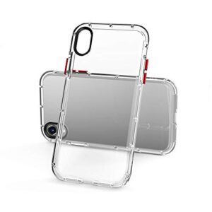 Zizo Surge Series for iPhone XR Case - Sleek Clear Case Customizable Buttons - Clear