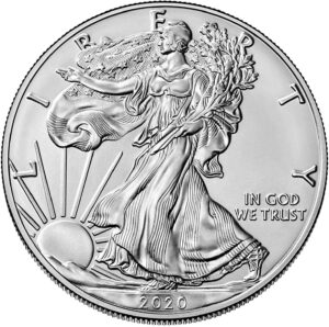 2020 1 oz .999 silver eagle dollar coin bu, walking liberty, uncirculated by us mint- comes with coin capsule holder sealed protection