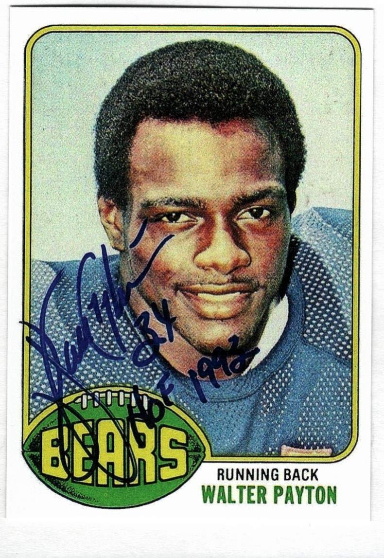 1976 Topps #148 WALTER PAYTON Rookie Card Chicago Bears Facsimile Autograph Auto REPRINT - Football Card