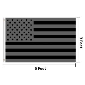 KENPMA All Black Out American Flag - Don't Tread On Me Gadsden Flag 3x5 ft 2-Pack Wall Banners House Porch Yard Lawn Decorative Sign US Outdoor Flag with Grommets - Printed Polyester Fade Proof