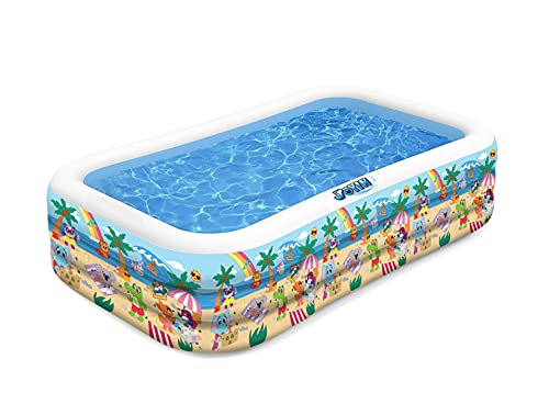 JOYIN Inflatable Kiddie Swimming Pool Full-Size Swim Center Beach Pattern for Seasonal Merriment Outdoor Kids/Family Activity, 120''*72''*22''