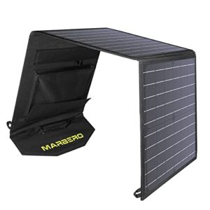 MARBERO 60W Foldable Solar Panel for Portable Power Station Solar Generator Portable Solar Panel QC3.0/PD 60W USB Port DC Output(10 Changeable Adapters) for Home, Camping, Travel, RV Trip