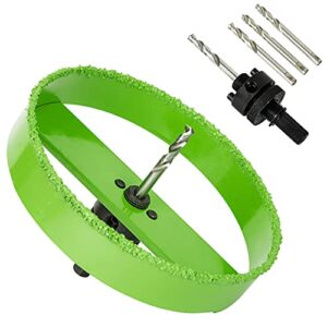 hlofizi 6-3/8 hole saw for 6" recessed lights, carbide grit holes saw cutting plaster drywall ceiling sheetrock, green