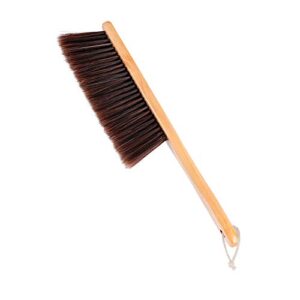 hand broom, dust brush, horse hair brush with wood handle, duster for counter, bench, car, furniture, bed, woodworking cleaning