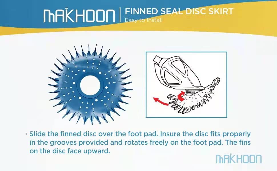 MAKHOON Pool Cleaner Finned Seal disc Skirt Replacement Part Compatible with Zodiac Baracuda G2, G3, G4 Pool Cleaner Seal (1)