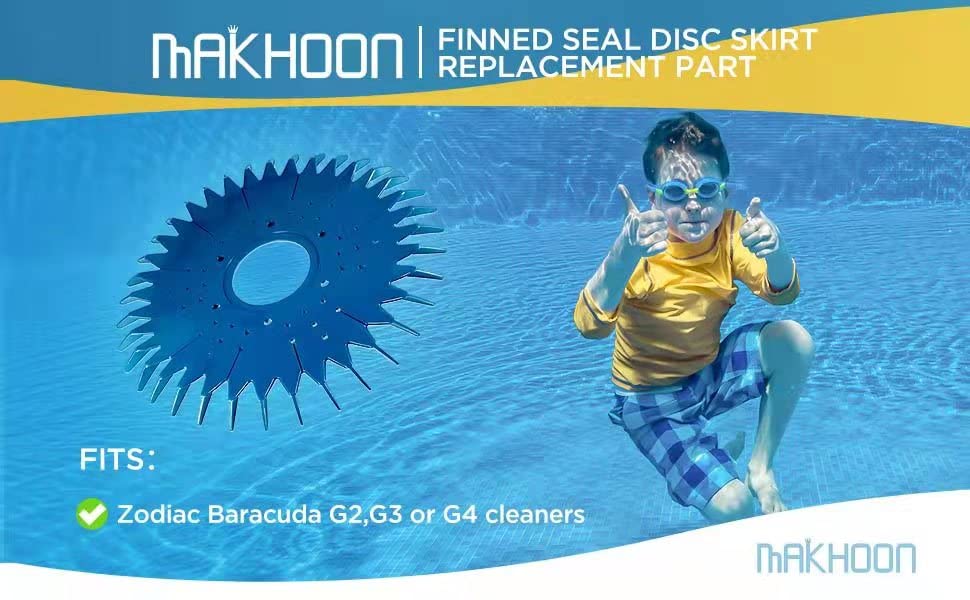 MAKHOON Pool Cleaner Finned Seal disc Skirt Replacement Part Compatible with Zodiac Baracuda G2, G3, G4 Pool Cleaner Seal (1)