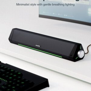 Computer Speakers, Bluetooth Soundbar, HiFi Stereo, 3.5mm Aux-in Connection, USB Powered Speakers for Desktop Monitor, PC, Laptop, Tablets