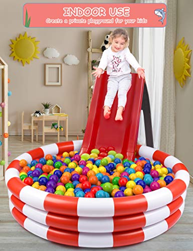 2 Intheanz Kiddie Pool Inflatable 49” X 12” Kids Swimming Pools, Inflatable Baby Ball Pit Pool, Breastmilk Cooler Bag with Ice Pack, Fit 4 Baby Bottles Up to 16 Ounce Insulated Breastmilk Storage Bag