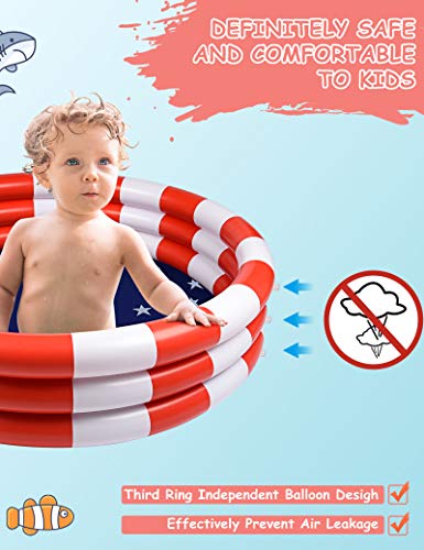 2 Intheanz Kiddie Pool Inflatable 49” X 12” Kids Swimming Pools, Inflatable Baby Ball Pit Pool, Breastmilk Cooler Bag with Ice Pack, Fit 4 Baby Bottles Up to 16 Ounce Insulated Breastmilk Storage Bag