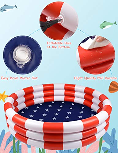 2 Intheanz Kiddie Pool Inflatable 49” X 12” Kids Swimming Pools, Inflatable Baby Ball Pit Pool, Breastmilk Cooler Bag with Ice Pack, Fit 4 Baby Bottles Up to 16 Ounce Insulated Breastmilk Storage Bag