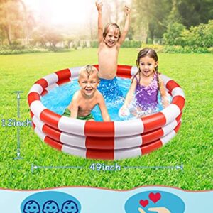 2 Intheanz Kiddie Pool Inflatable 49” X 12” Kids Swimming Pools, Inflatable Baby Ball Pit Pool, Breastmilk Cooler Bag with Ice Pack, Fit 4 Baby Bottles Up to 16 Ounce Insulated Breastmilk Storage Bag