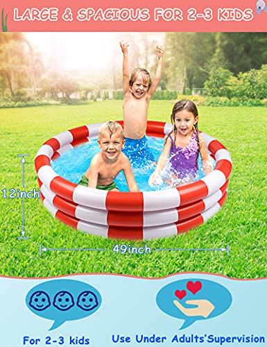 2 Intheanz Kiddie Pool Inflatable 49” X 12” Kids Swimming Pools, Inflatable Baby Ball Pit Pool, Breastmilk Cooler Bag with Ice Pack, Fit 4 Baby Bottles Up to 16 Ounce Insulated Breastmilk Storage Bag