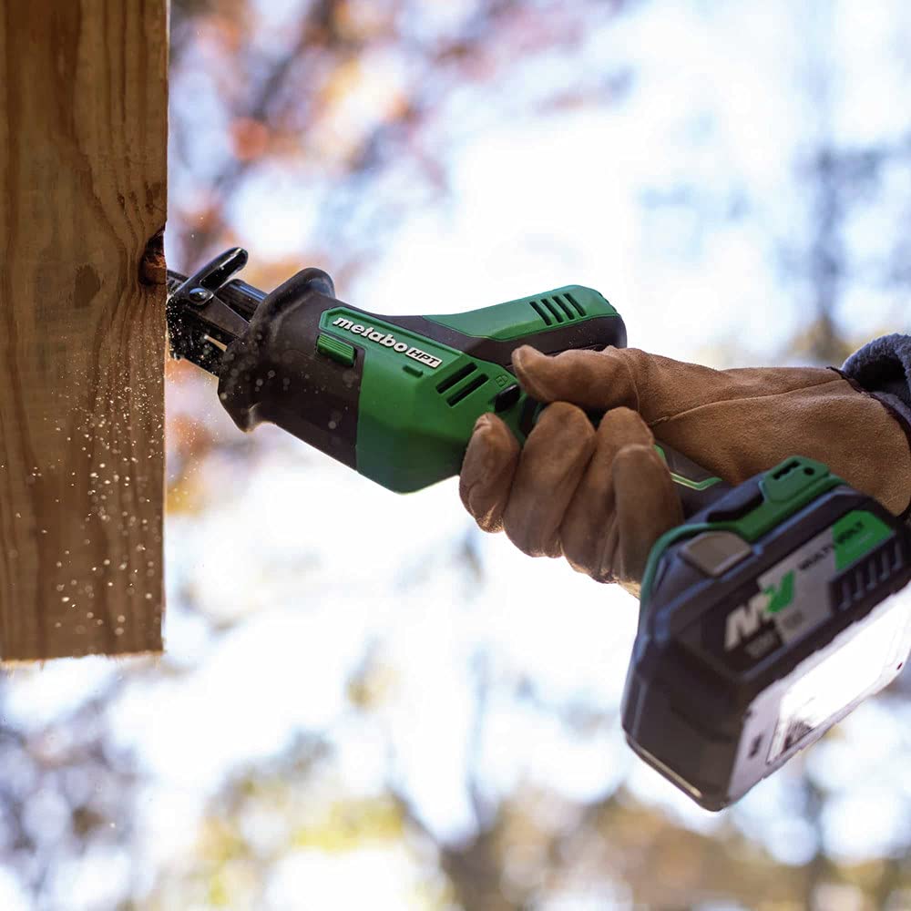 Metabo HPT 18V MultiVolt™ Cordless Reciprocating Saw | One-Handed Design | 3,200 Strokes Per Minute | Accepts Reciprocating or Jig Saw Blades | Lifetime Tool Warranty | CR18DAQ4