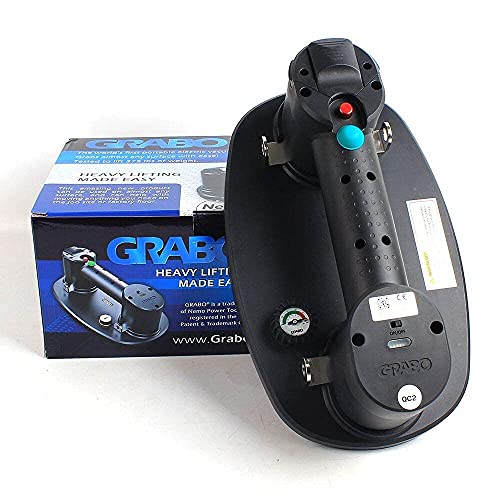 GRABO Nemo (1 Battery, 1 Seal) - Electric Vacuum Suction Cup Lifter for Wood, Paver, Drywall, Marble, Tile and More (Lifts up to 375 lbs)