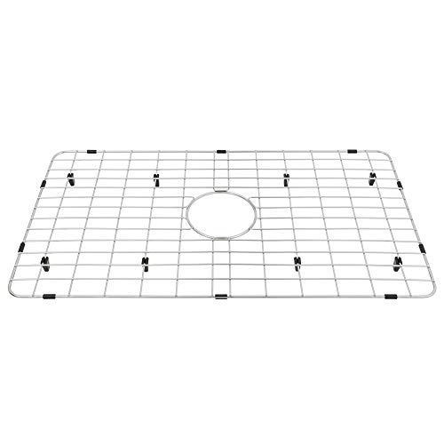 MONSINTA Kitchen Sink Grate and Sink Protectors for Kitchen Sink, Kitchen Sink Bottom Grid, 27 3/8" x 15 3/8" Sink Grid, Sink Protector with Center Hole for Single Sink Bowl