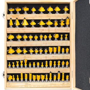 kowood router bits set 1/2 inch shank 丨70 - piece set.