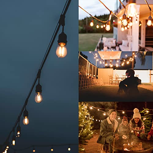 FMIX Outdoor Solar String Lights Outdoor Waterproof, 48FT S14 10hrs Solar Outdoor String Lights Solar Powered String Lights Outdoor,5V Solar Patio String Lights, Solar led String Lights