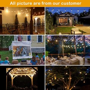 FMIX Outdoor Solar String Lights Outdoor Waterproof, 48FT S14 10hrs Solar Outdoor String Lights Solar Powered String Lights Outdoor,5V Solar Patio String Lights, Solar led String Lights