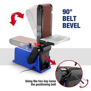 WORKPRO Belt Disc Sander, 4 in. x 36 in. Belt & 6 in. Disc Sander with 6pcs Sandpapers, Cast Iron Base for Sanding Woodworking, DIY Decoration