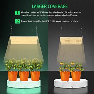 Abriselux A1500 LED Grow Light Dimmable with 4x4ft Coverage and Upgraded Larger Board, Full Spectrum Grow Lamps for Indoor Hydroponic Growing Light with High PPFD (Actual Power 150W)