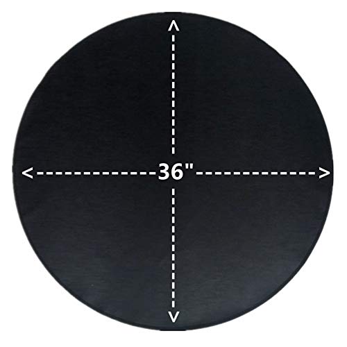 Round Ember Mat for Under Grill Fire Pit, Fire Pits Mat for Deck, Flame Retardant Heat Resistant BBQ Gas Grill Air Fryer Protective Mat for Patio Lawn Ground Outdoor Campsite Firepfoof Pad Black (36")