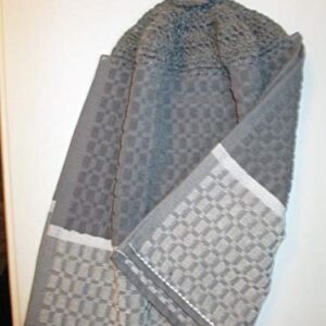 Crocheted FULL Towel Shades of Grey Kitchen Towel with Grey Heather Yarn