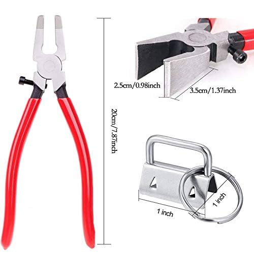 SETROVIC Key Fob Hardware Keychain Hardware Set Includes 1" 4 Color Keychain Hardware with key Rings 24 pcs and Key Fob Glass Running Pliers