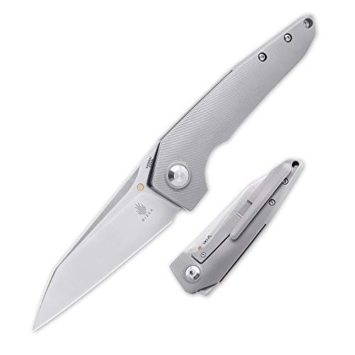 Kizer VK1-FL Pocket Knife, 3.35 Inch S35VN Steel Blade with Titanium Handle, Hidden Flipper, Hunting Camping Outdoor Knife -Ki4565A1