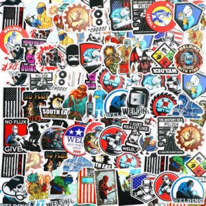 100 pieces welding stickers hard hat stickers welding stickers decals, tool box stickers funny stickers for helmet welding construction worker lineman oilfield electrician decals