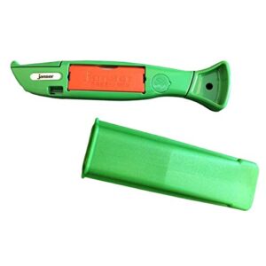 janser non-retractable green knife with holster