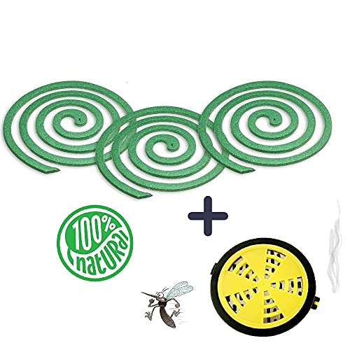 LOVHOME Mosquito Repellent Coils- Outdoor Use- Each Citronella coil could last for 5-7hours - 2 Pack Contains 16 coils & 2 Coil Stands & 1 Portable Coil Holder