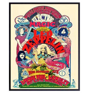 led zeppelin poster - 8x10 psychedelic room decor - led zeppelin gifts - concert posters - the song remains the same - pshycadellic hippie room decor for men, women, teens - dorm room decor