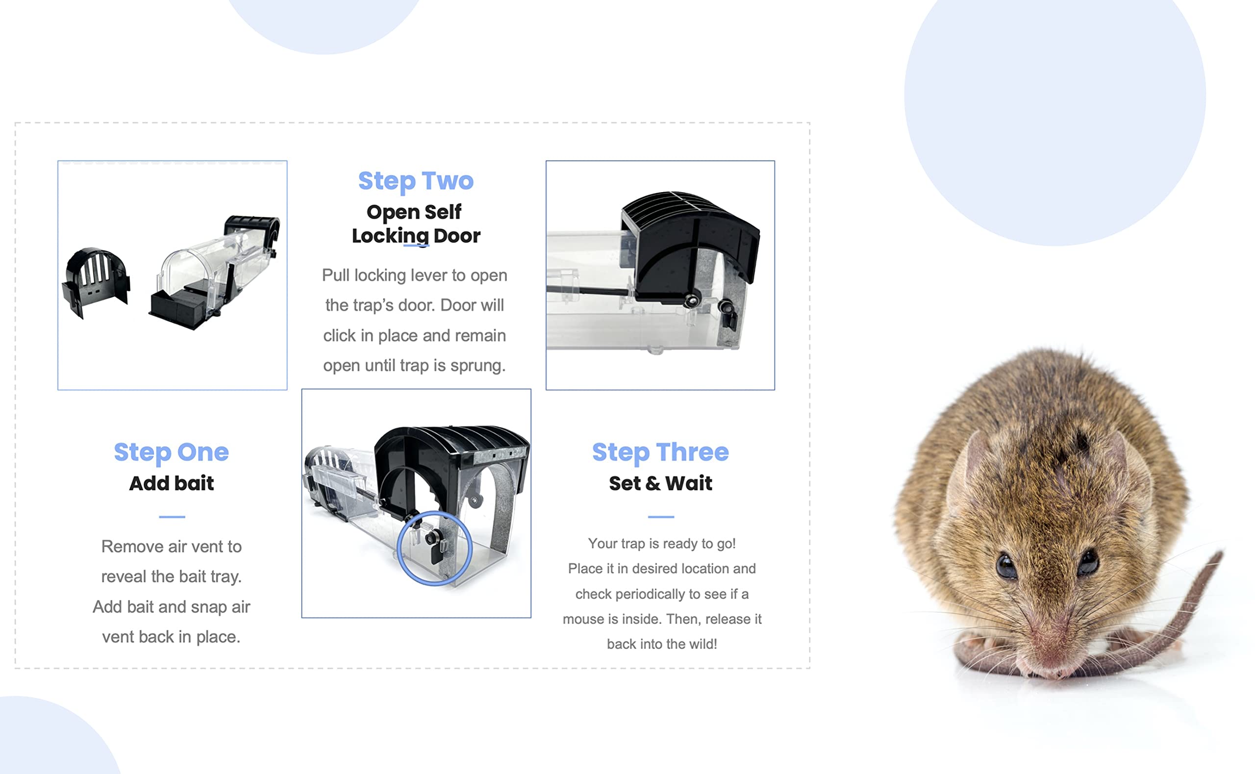 Home and Country USA Humane Mouse Trap - Our Mouse Traps are designed as a live mouse trap for those who want to quickly and easily remove a mouse the right way. (2)