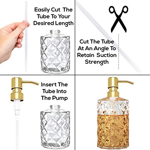 Gold Soap Dispenser Pump Replacement - 304 Stainless Steel Hand Liquid Soap and Lotion Dispenser Pumps Replacement for Regular Mouth Bottles, Standard 28/400 Neck Size,2 Pack