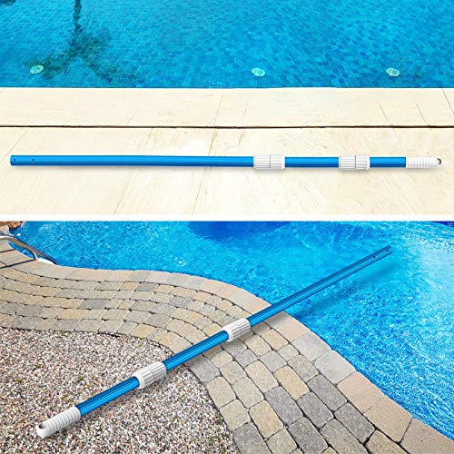 BLIKA 16.5FT Blue Aluminum Telescopic Swimming Pool Pole, 1.30mm Thickness, Pool Pole Telescopic, Pool Poles for Cleaning