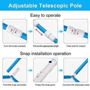 BLIKA 16.5FT Blue Aluminum Telescopic Swimming Pool Pole, 1.30mm Thickness, Pool Pole Telescopic, Pool Poles for Cleaning