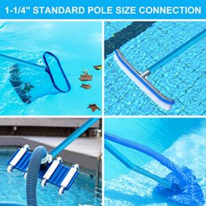 BLIKA 16.5FT Blue Aluminum Telescopic Swimming Pool Pole, 1.30mm Thickness, Pool Pole Telescopic, Pool Poles for Cleaning