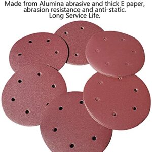 SACKORANGE 60 Pack 9-Inch 6-Hole Hook-and-Loop Drywall Sanding Discs Set- 80 100 120 180 240 400 Grits, 9" Fast Cutting Aluminum Oxide Sander Paper for Drywall Power Sander, Sand Wood