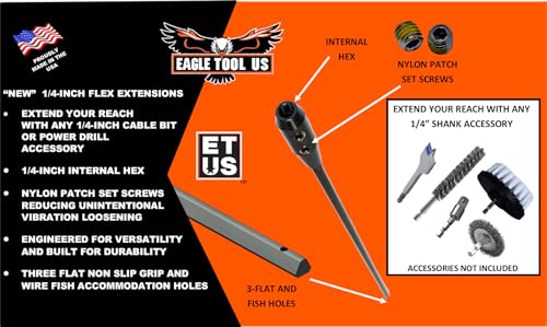 Eagle Tool US Installer Bit and Drill Bit Extension, 52-INCH - ETHX25052 (Replaces ETHX25054)