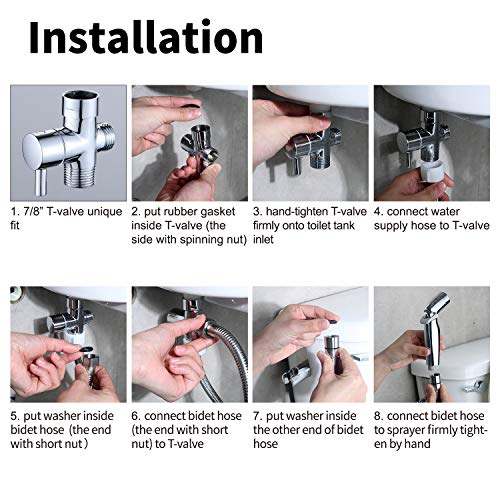 Timewill Handheld Bidet Sprayer for Toilet, Wall Mount, Chrome Finish