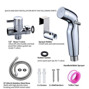 Timewill Handheld Bidet Sprayer for Toilet, Wall Mount, Chrome Finish