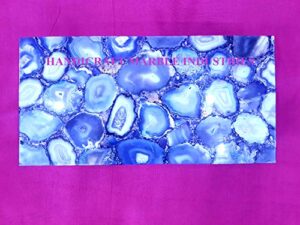 blue agate table top/back splash, 24 x 18 inch, customize size, counter top blue agate rectangle table, rectangular agate table