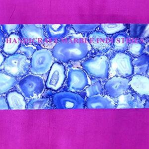 Blue Agate Table Top/Back splash, 24 x 18 Inch, Customize Size, Counter Top Blue Agate Rectangle Table, Rectangular Agate Table