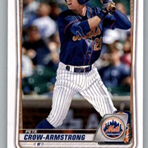 2020 Bowman Draft Paper #BD-72 Pete Crow-Armstrong New York Mets First Bowman RC Rookie Official MLB Baseball Trading Card From The Topps Company in Raw (NM Near Mint or Better) Condition