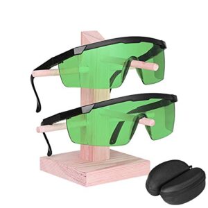 comgrow 2 packs green laser safety glasses for uv protection laser with 200nm-450nm 800nm-2000nm infrared light for laser engraving goggles eye protection with adjustable frame temple box