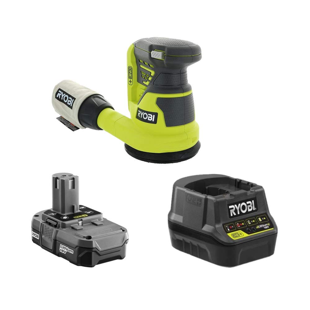 RYOBI 18-Volt Cordless 5 in. Random Orbit Sander Kit with Battery and Charger (NO Retail Packaging, Bulk Packaged)